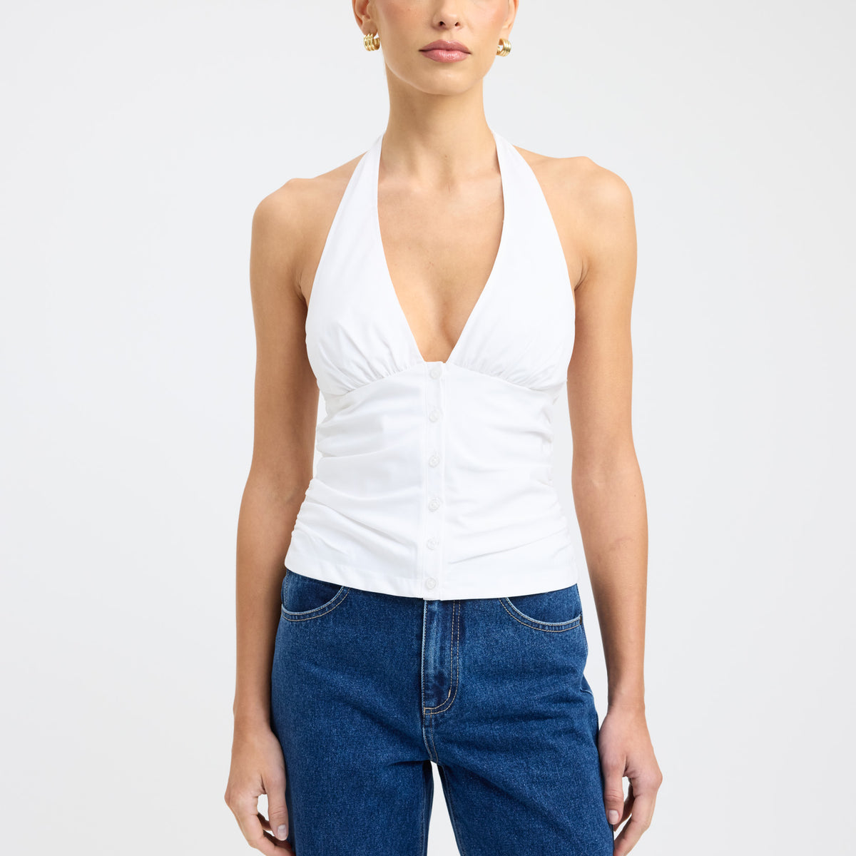 Percy Gathered Halter Top – KOOKAÏ Australia